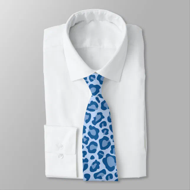 Blue Leopard Print Neck Tie | Zazzle