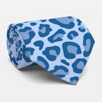 Blue Leopard Print Neck Tie | Zazzle