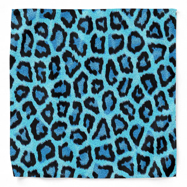 blue leopard print pattern - wild fun punk rock bandana | Zazzle