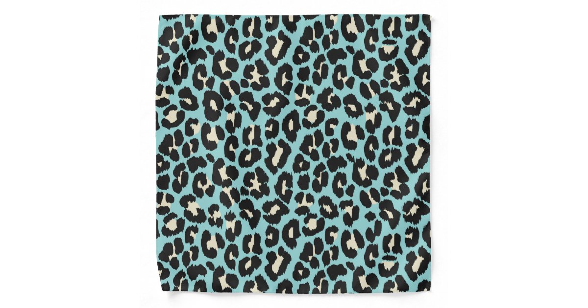 Blue Leopard Rosettes Pattern Bandana | Zazzle