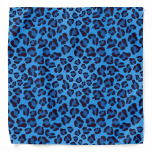 blue leopard texture pattern fabric | Zazzle