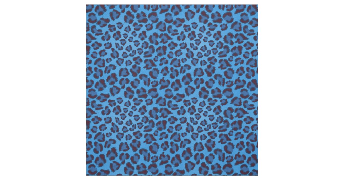 blue leopard texture pattern fabric | Zazzle