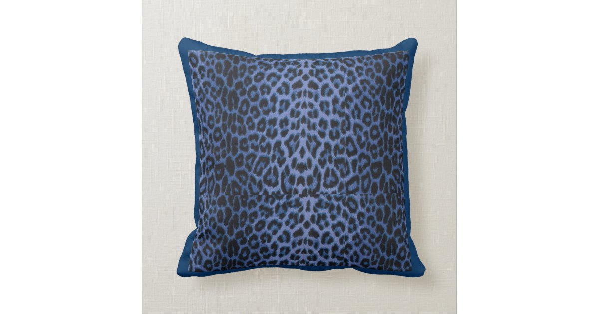 Blue Leopard Throw Pillow | Zazzle.com