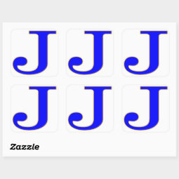 Blue Letter J Sticker | Zazzle