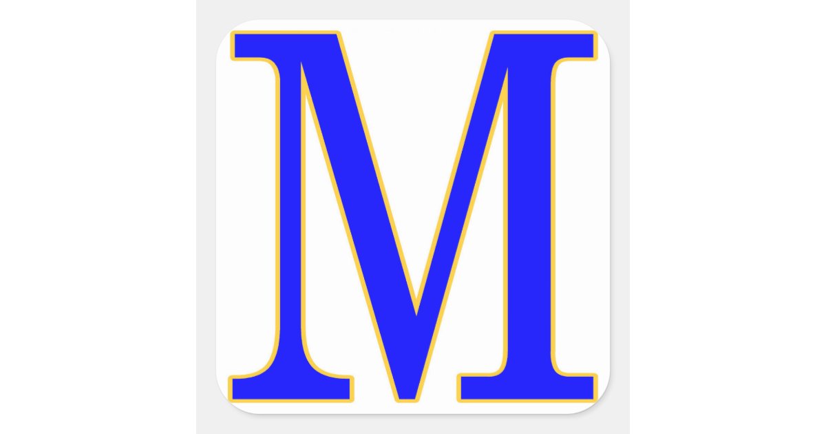 Blue Letter M Sticker | Zazzle