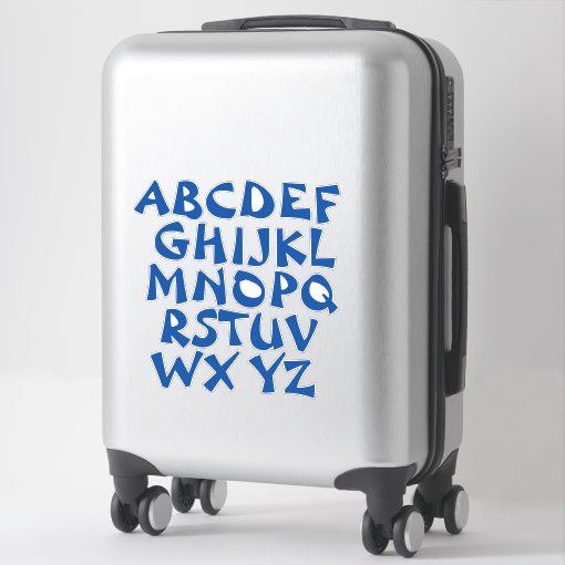 Blue Letters White Alphabet Wall Sticker | Zazzle