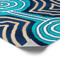 Blue Lifelines Modern Art Abstract Pattern Poster | Zazzle
