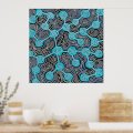 Blue Lifelines Modern Art Abstract Pattern Poster | Zazzle