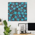 Blue Lifelines Modern Art Abstract Pattern Poster | Zazzle