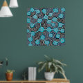Blue Lifelines Modern Art Abstract Pattern Poster | Zazzle