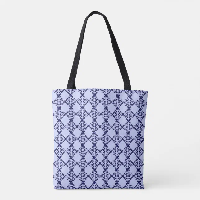 Blue & Light Blue Mediterranean Look Pattern Tote Bag | Zazzle
