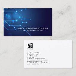 Blue Light Circuits3 Computer Repair Business Card | Zazzle