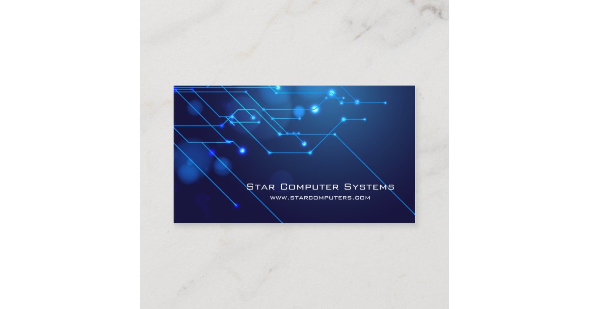 Blue Light Circuits4 Computer Repair Business Card | Zazzle