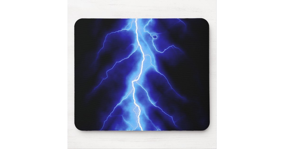 blue lightning bolt mouse pad | Zazzle