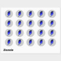 Blue Lightning Thunder Bolt Classic Round Sticker | Zazzle