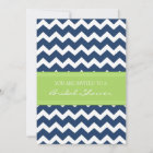 Blue Lime Chevron Bridal Shower Invitation Cards | Zazzle