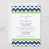Blue Lime Chevron Engagement Party Invitations | Zazzle