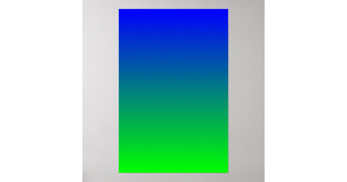 Blue Lime Gradient Poster | Zazzle