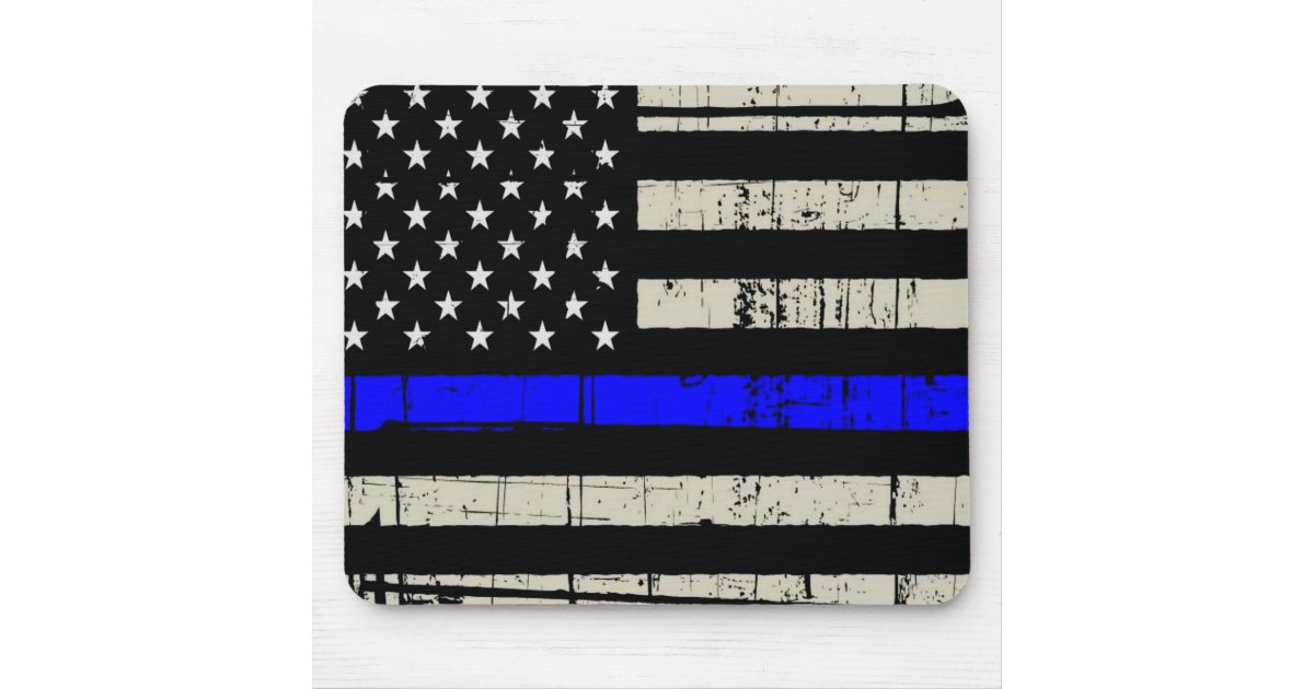 Blue Line Flag Poilice Support American USA Mouse Pad | Zazzle