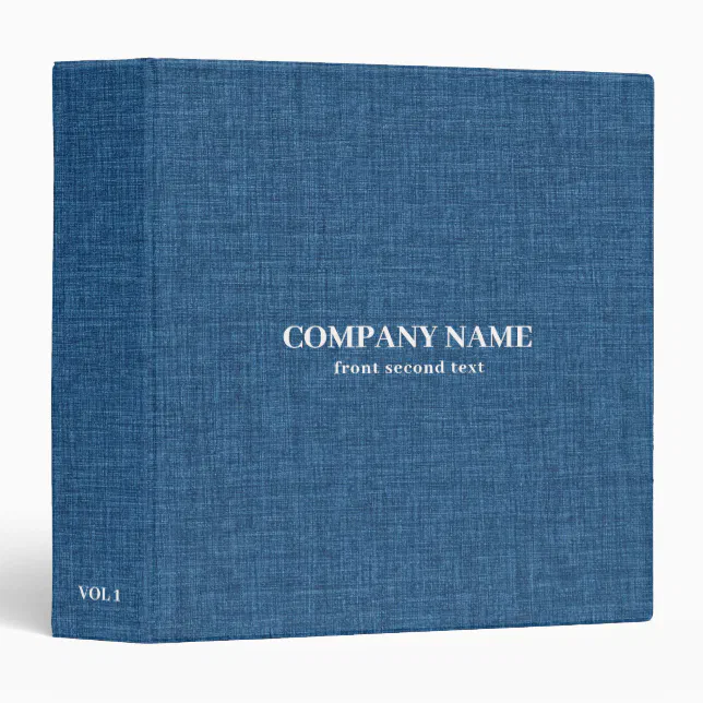 Blue Linen Texture 3 Ring Binder | Zazzle