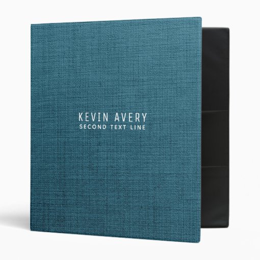 Blue Linen Texture Professional Personalized 3 Ring Binder | Zazzle