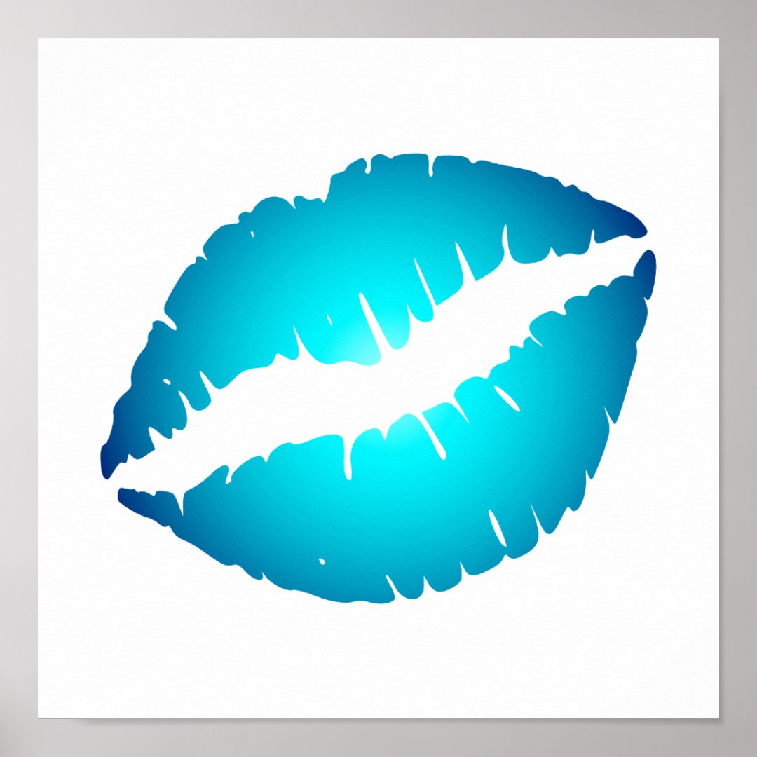 Blue Lips Poster | Zazzle