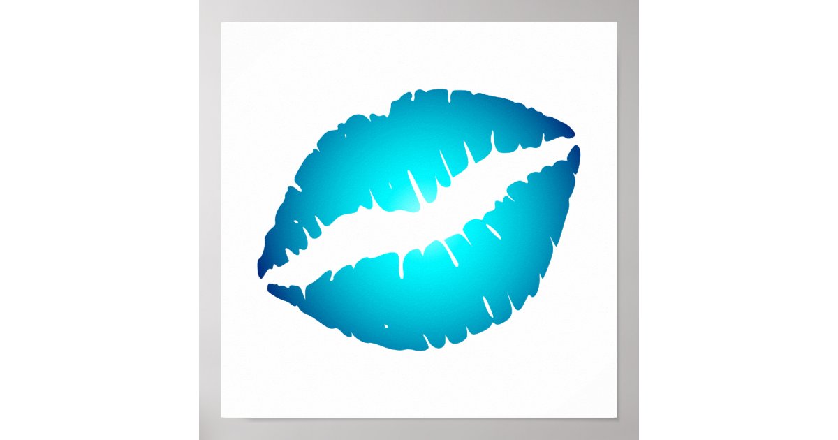 Blue Lips Poster | Zazzle.com