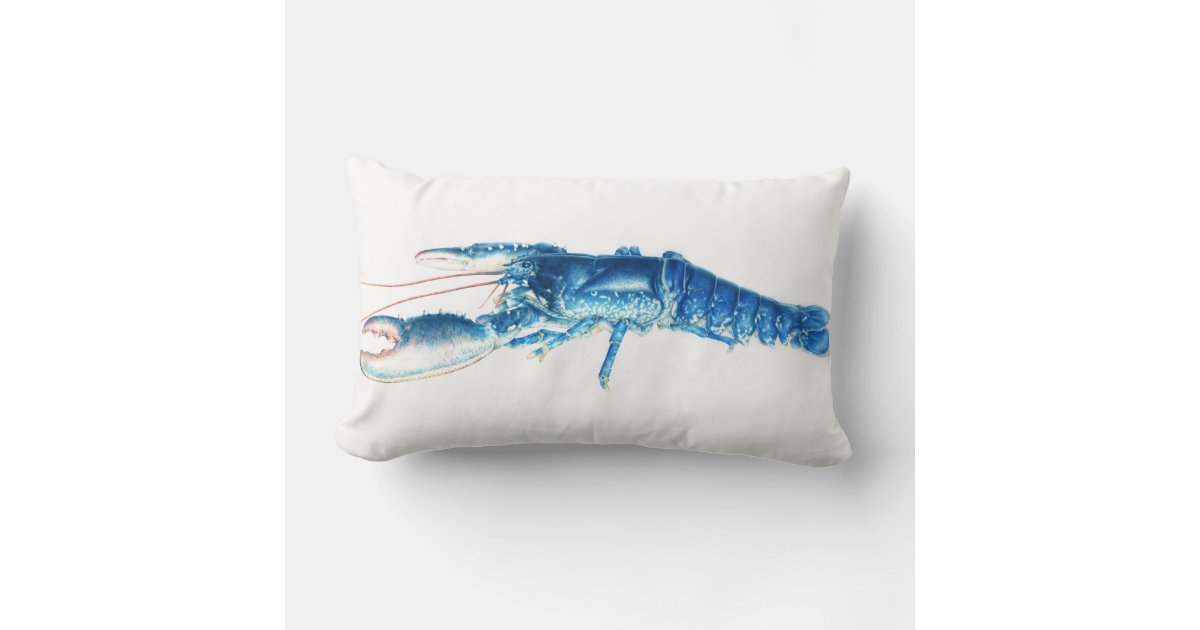 Blue lobster fine art lumber pillow | Zazzle