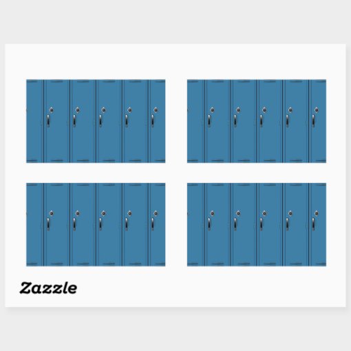 Blue Locker Doors Rectangular Sticker | Zazzle