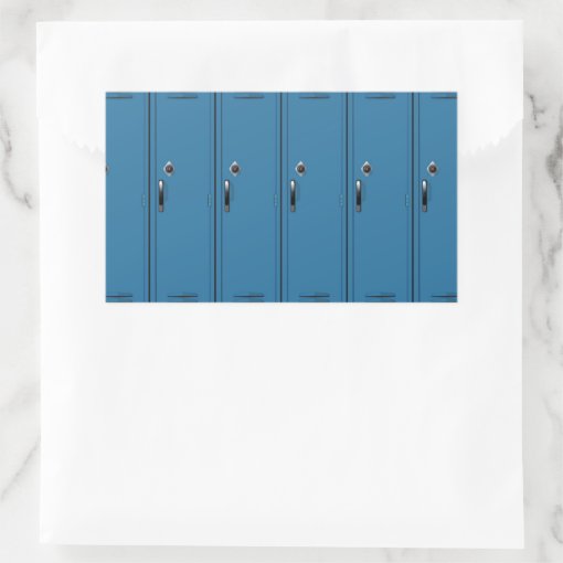 Blue Locker Doors Rectangular Sticker | Zazzle