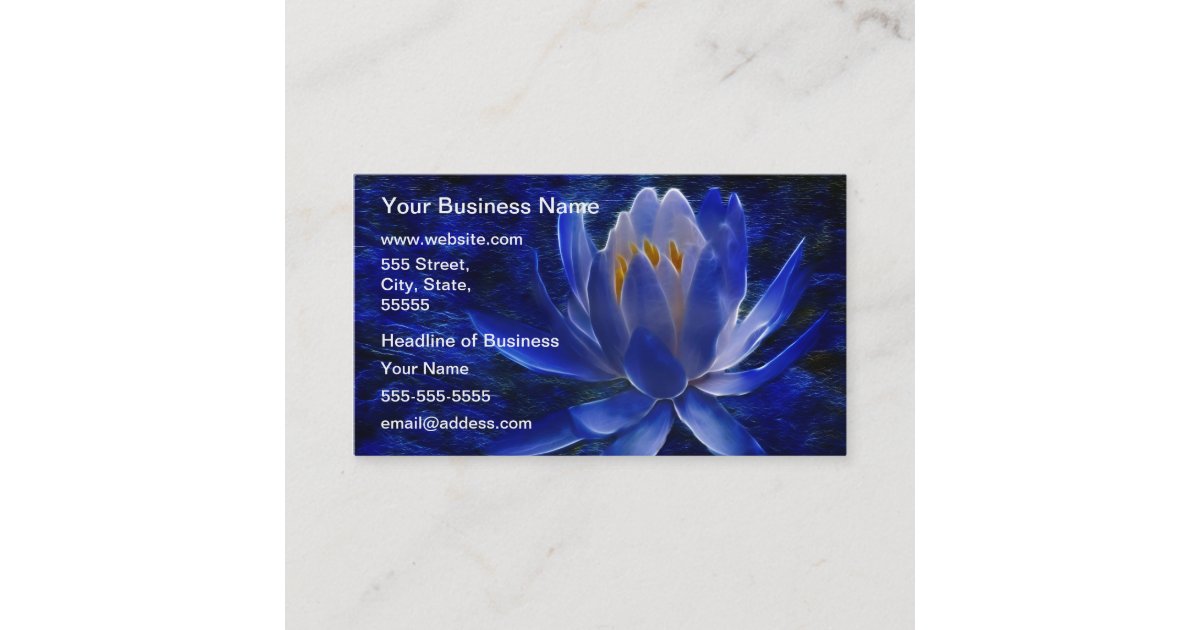 Blue Lotus Flower Business Card | Zazzle