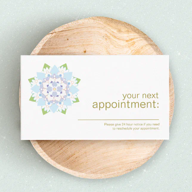 Blue Lotus Health and Wellness Appointment Card | Zazzle