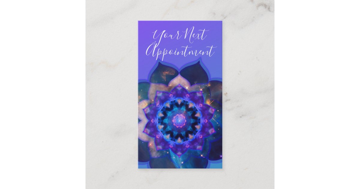 Blue Lotus Mandala Appointment Card | Zazzle