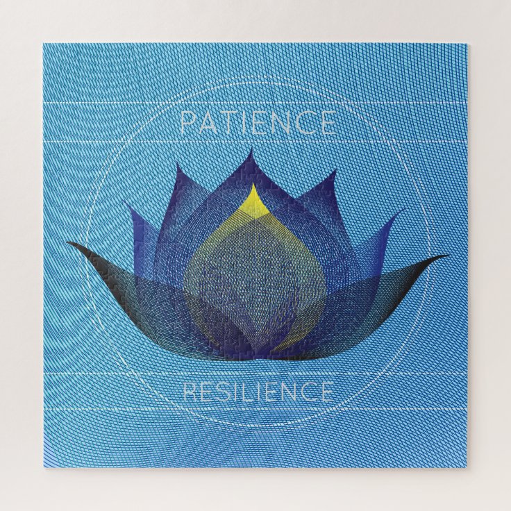 Blue Lotus Patience and Resilience Floral Symbol Jigsaw Puzzle | Zazzle