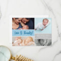 Blue Love & Thanks Photo Collage Baby boy Shower Thank You Card | Zazzle