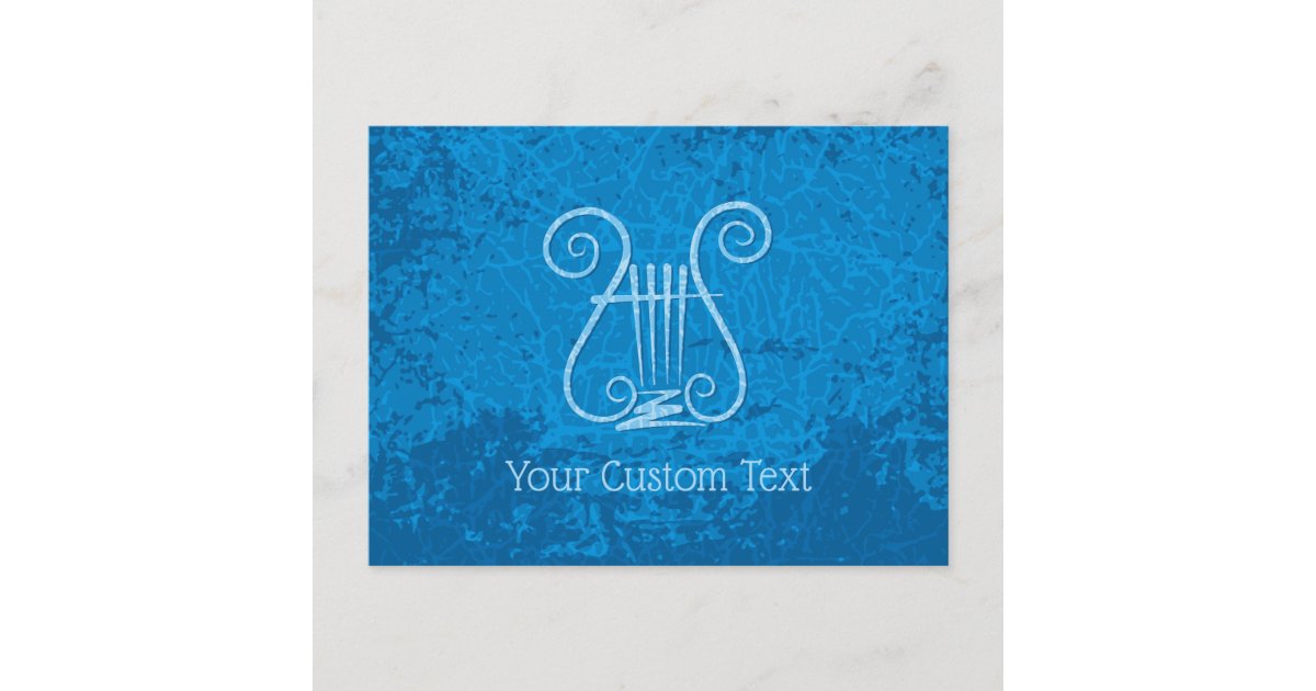 Blue Lyre Background Postcard | Zazzle