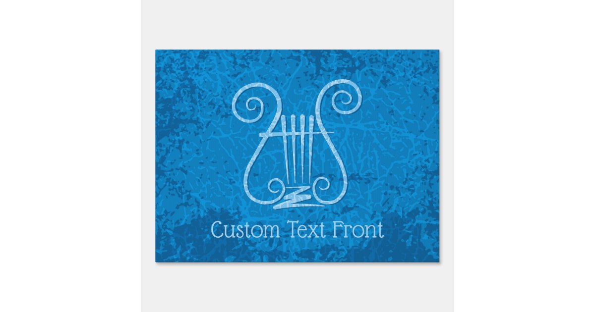 Blue Lyre Background Sign | Zazzle