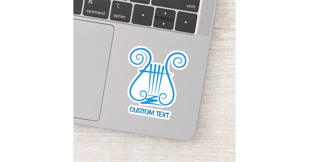 Blue Lyre Sticker | Zazzle