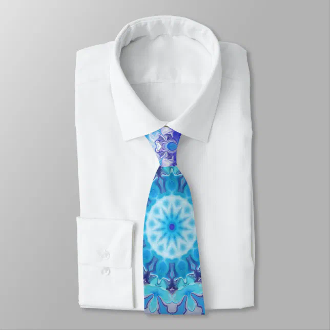 Blue Mandala Neck Tie | Zazzle