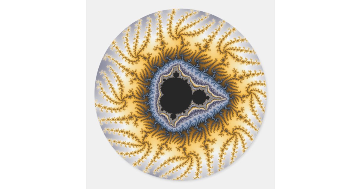 Blue Mandel - Fractal Classic Round Sticker | Zazzle