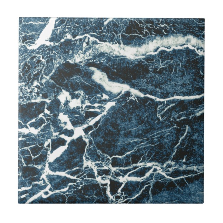 Blue marble ceramic tile | Zazzle