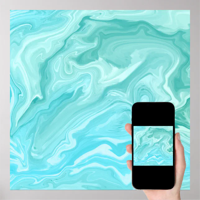 Blue Marble Pattern Poster | Zazzle