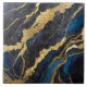 Blue Marble Pattern with Gold Ceramic Tile | Zazzle
