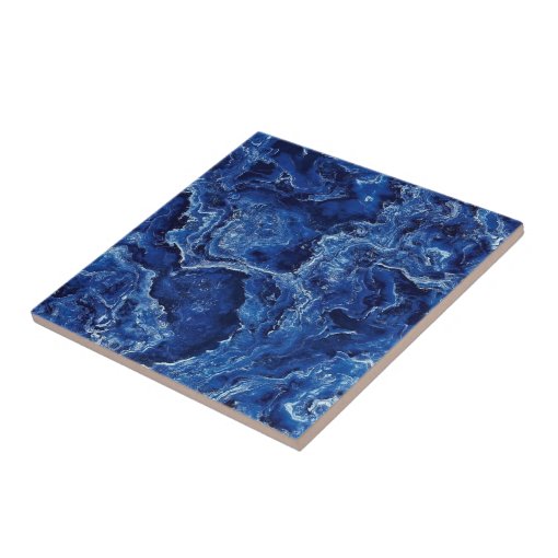 Blue Marble Stone Modern Elegant Stylish Ceramic Tile | Zazzle