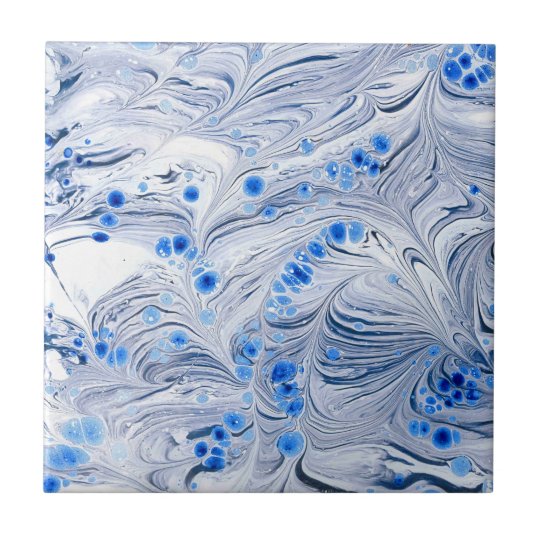 Blue Marbled Swirl Ceramic Tile | Zazzle.com