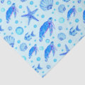 Blue Marine Life - Turtles, Fish and Seashells Tissue Paper | Zazzle
