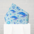 Blue Marine Life - Turtles, Fish and Seashells Tissue Paper | Zazzle