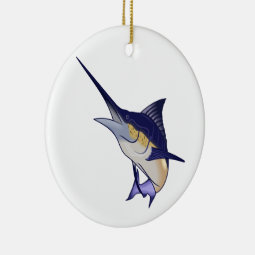 Blue Marlin Ceramic Ornament | Zazzle