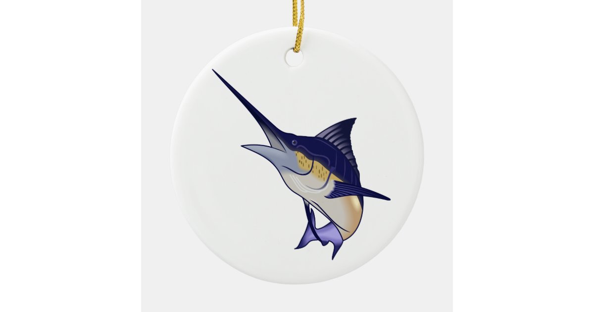 Blue Marlin Ceramic Ornament | Zazzle