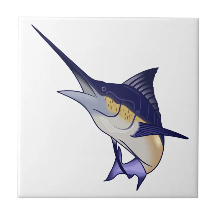 Blue Marlin Ceramic Tile | Zazzle